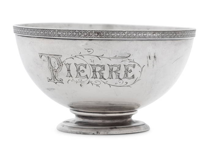 A Tiffany and Co. Silver Bowl Presented to Pierre Lorillard Height 2 3/ ...