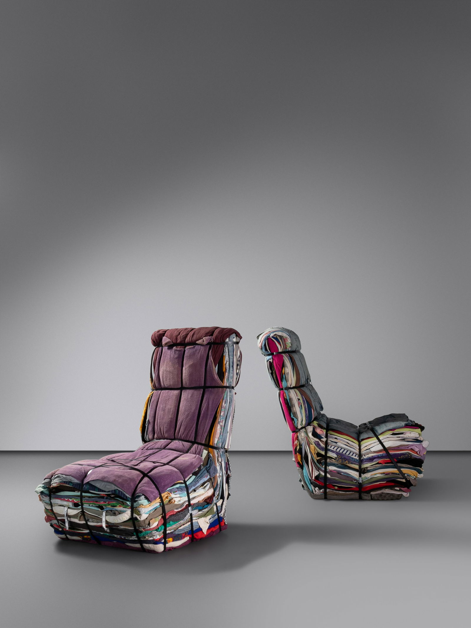 Tejo Remy (b. 1960) Pair Of 'rag' Chairs, C. 1991 Droog, Netherlands