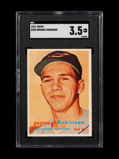 A 1957 Topps Brooks Robinson Rookie Baseball Card No. 328 (SGC 3.5 VG+ ...