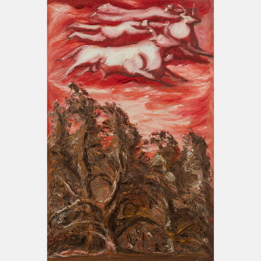 Roberto Barni (Italian, b. 1939) Tori Rossi (Red Bulls), 1986 (#0120 ...