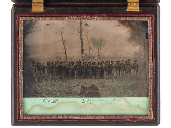[civil War]. Half Plate Tintype Showing Company D, 2nd Tennessee ...