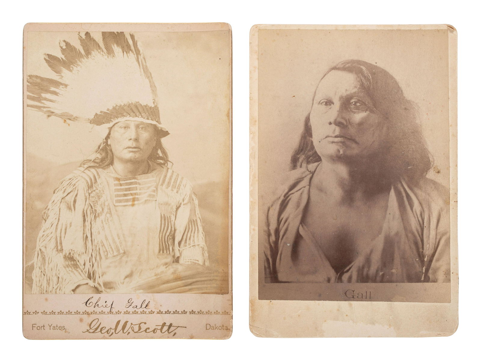 [native Americans]. A Group Of 2 Cabinet Photographs Of Chief Gall ...