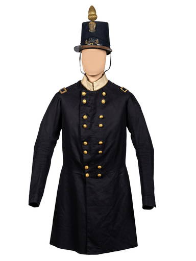 [MILITIA]. Frock coat and Model 1851 shako with original box identified ...