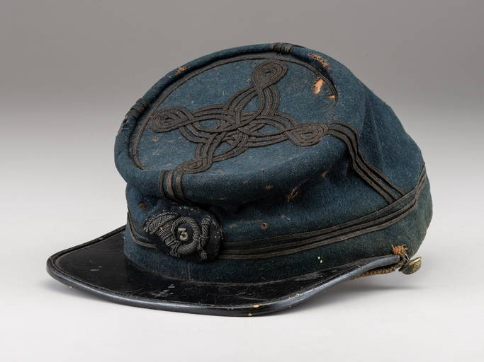 [civil War]. Chasseur Style Cap With 3rd Regiment Number And Insignia ...
