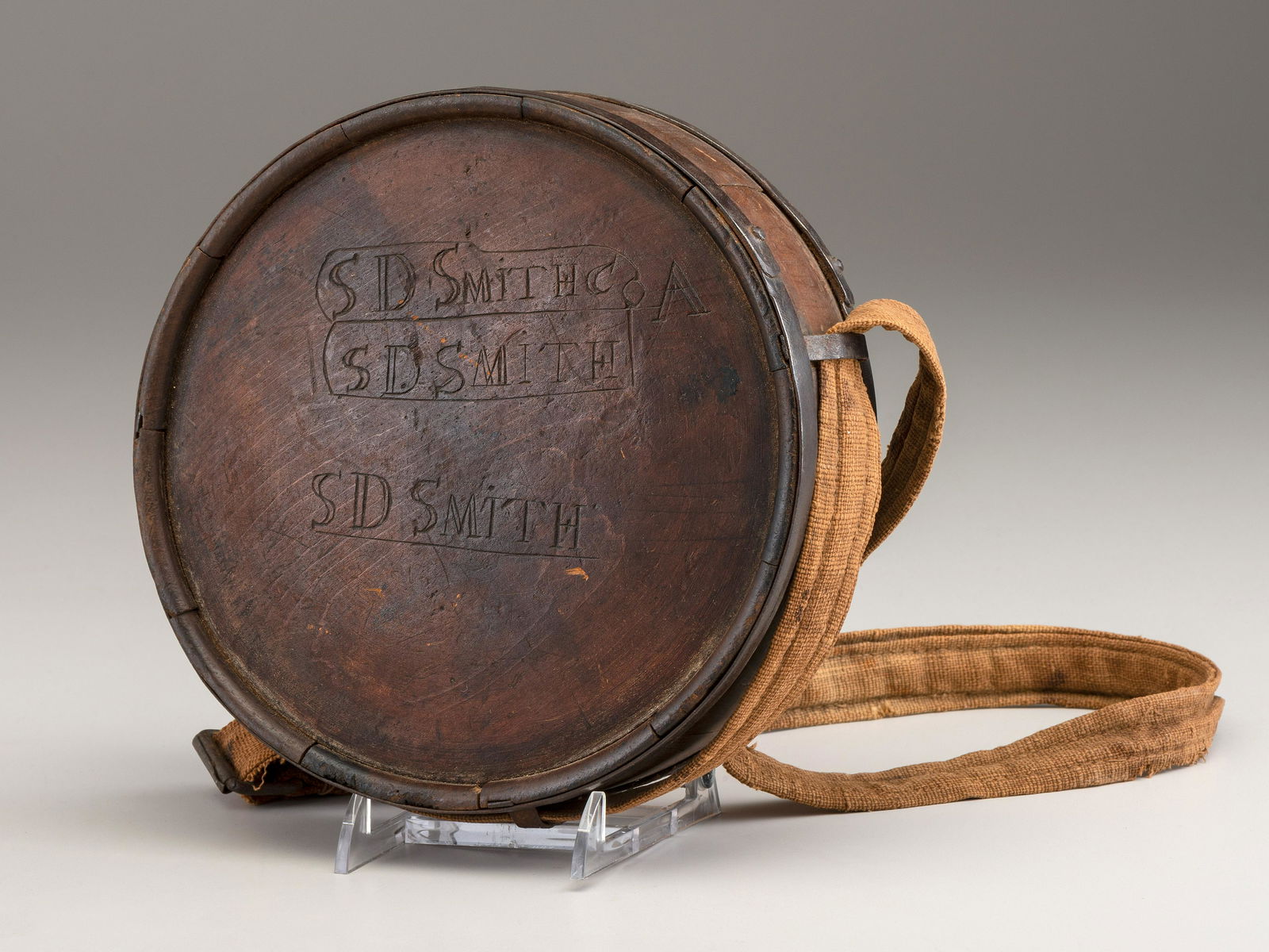 [civil War]. Confederate Canteen Identified To S. D. Smith, Co. A, 7th ...