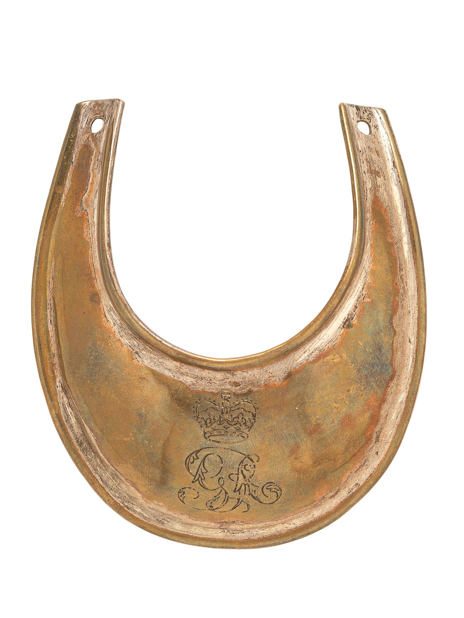 English Fur Trade Era Silver Plated Gorget