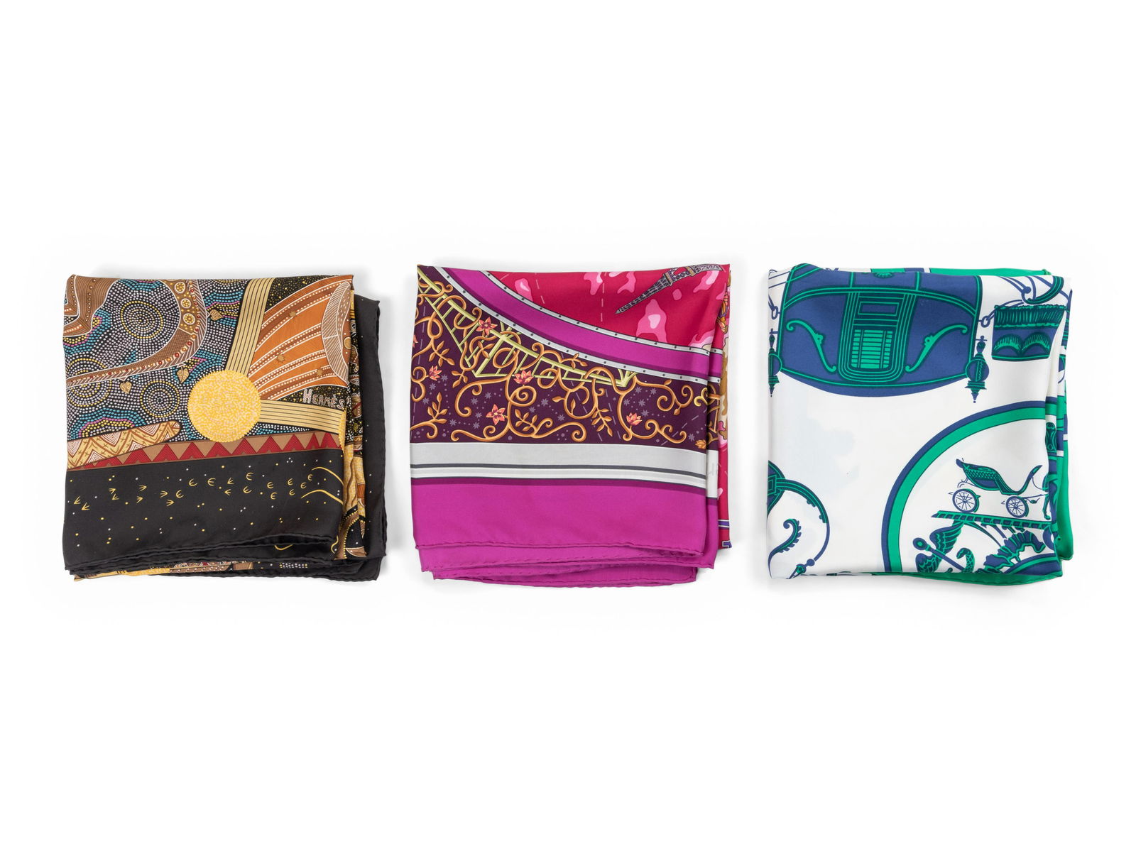 Three Hermes 90cm Silk Scarves - Sep 16, 2022 | Hindman in IL