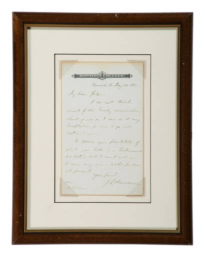 [CHAMBERLAIN, Joshua Lawrence (1828-1914)]. Autograph letter signed ("J ...