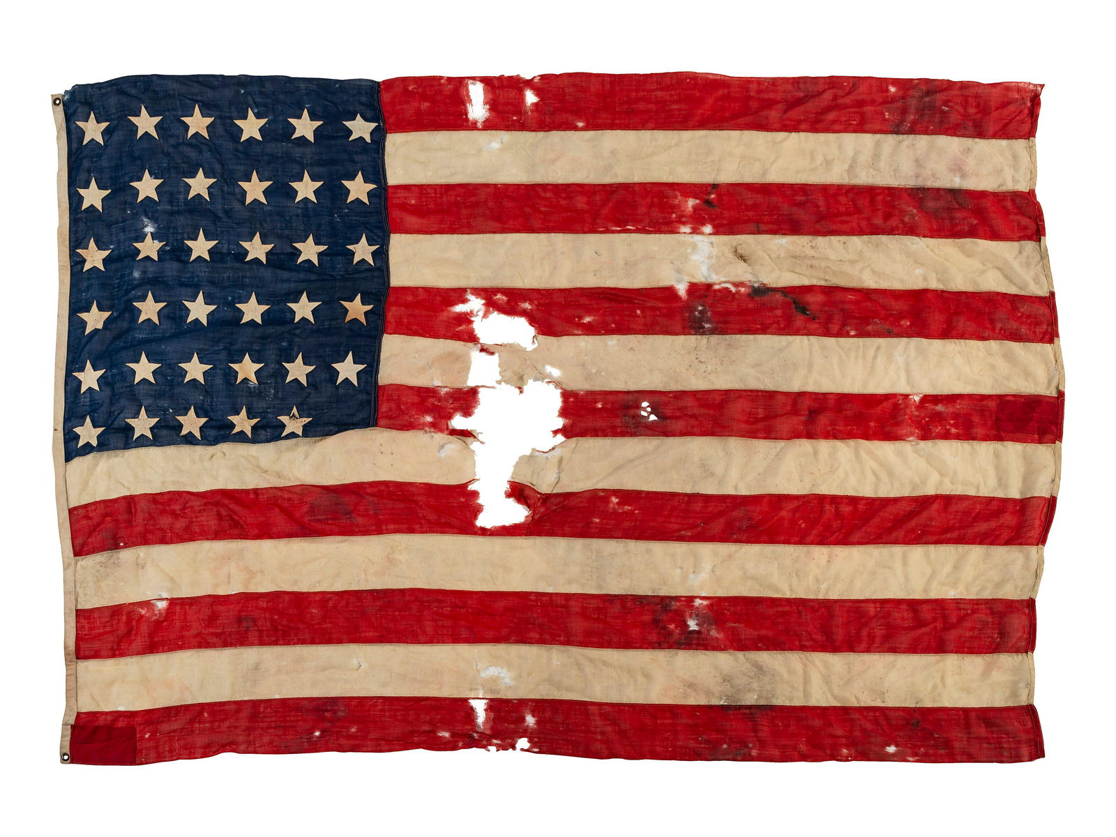 [civil War]. 35 Star American Flag. [with:] Partial Flags And Fragments ...