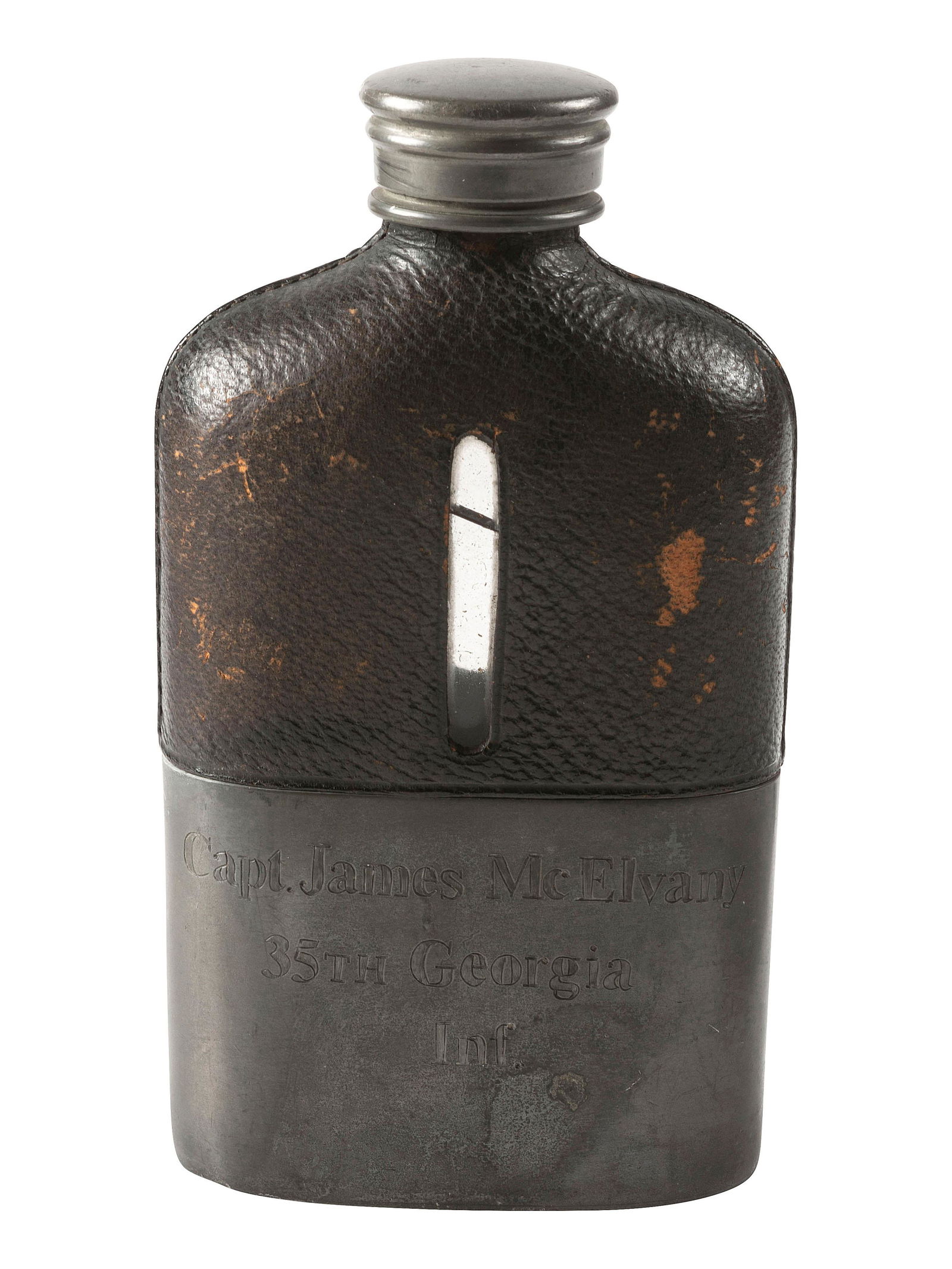 [civil War]. Period Flask With Ucv Inscription To Captain James ...