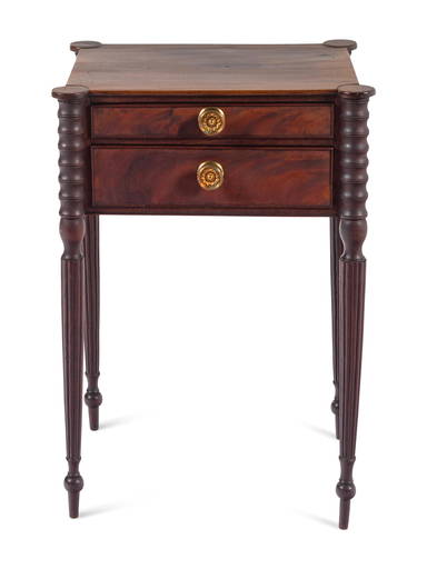 A Classical Mahogany Two Drawer Work Table
