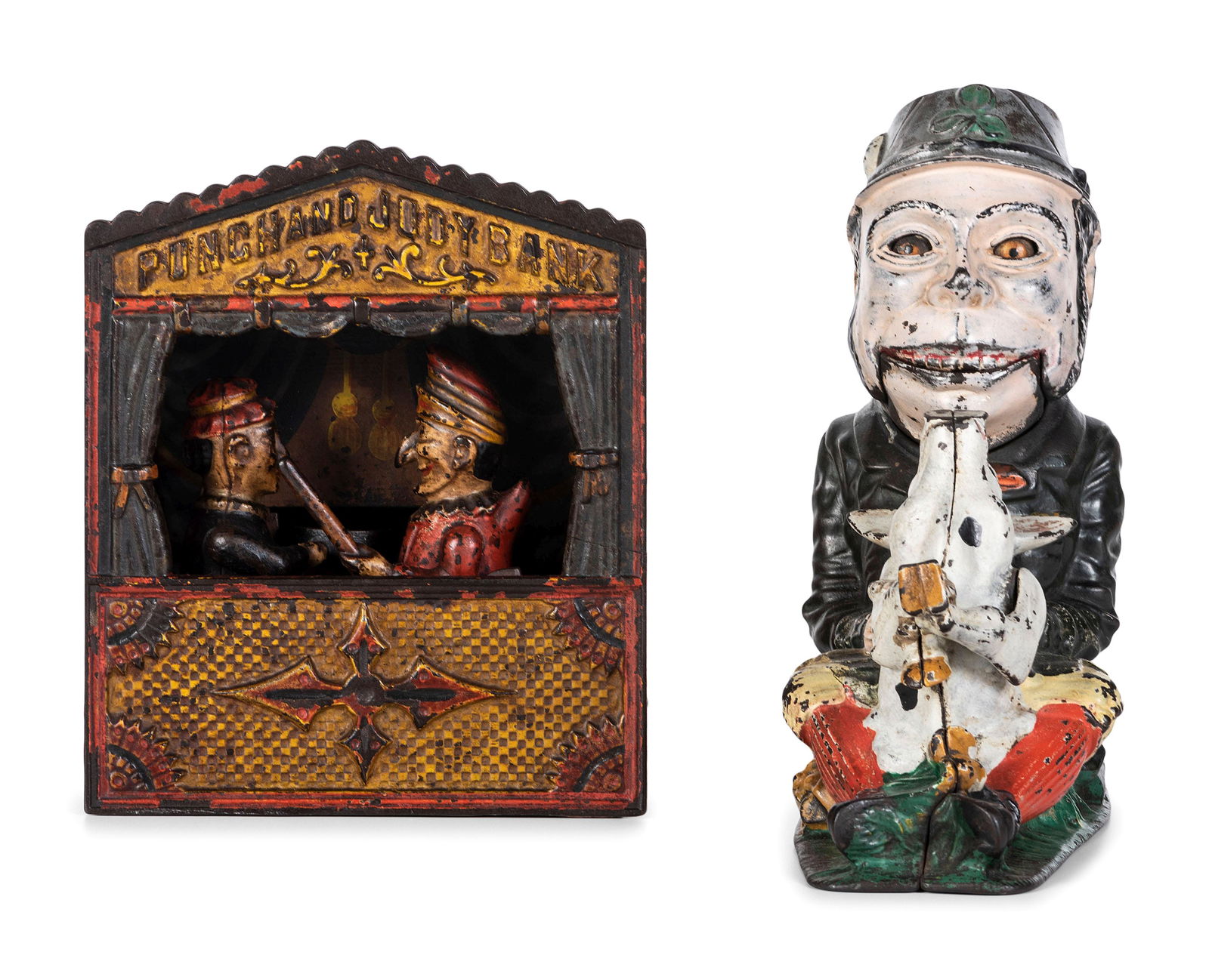 Two Cast Iron Mechanical Banks