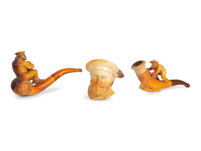 Scrimshaw Whalebone And Whale Ivory Figural Pipe 19th Century Length 6.75".