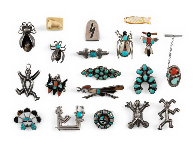 Navajo and Zuni Pins, PLUS (#0400) on Dec 16, 2022 | Hindman in OH