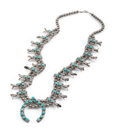 Frances Begay (Dine, 20th century) Petite Silver and Turquoise Box Bow ...