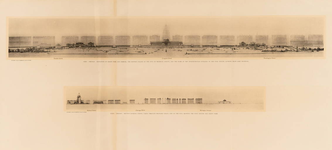 [CHICAGO]. BURNHAM, Daniel. A group of 6 prints and elevations from ...