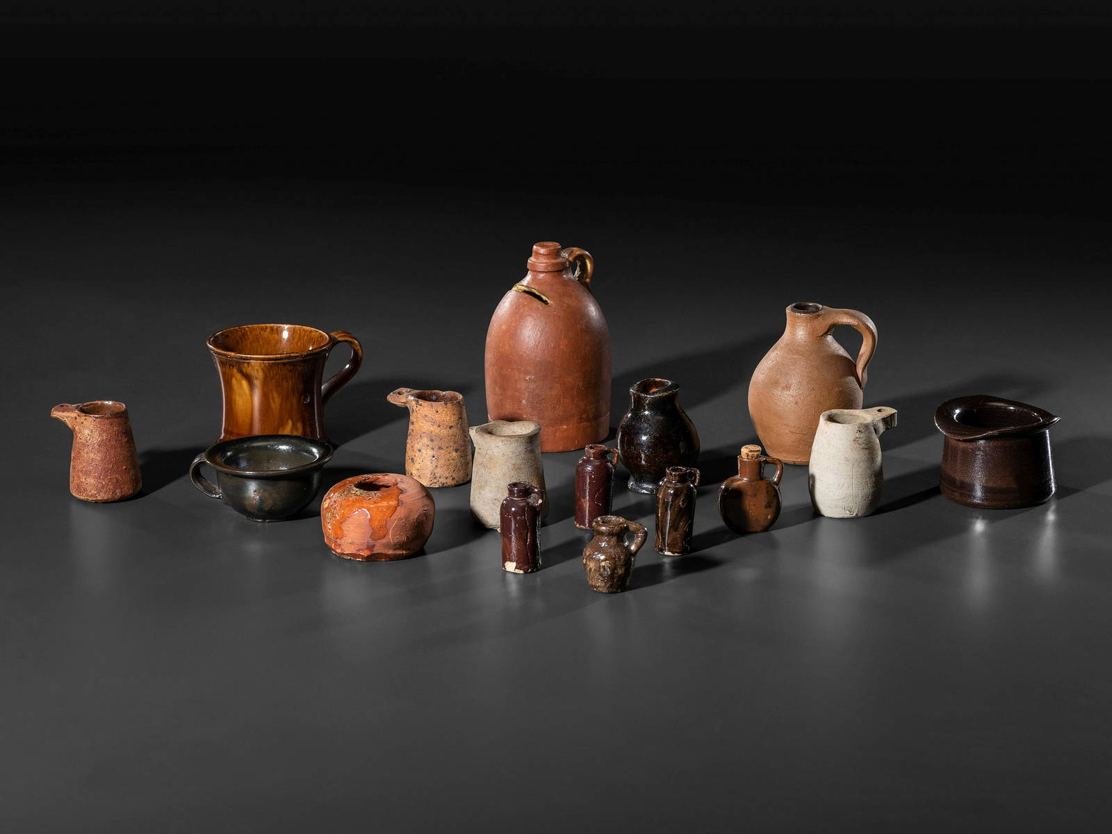 Sixteen Miniature Stoneware and Redware Vessels (#0321) on Mar 30, 2023 ...