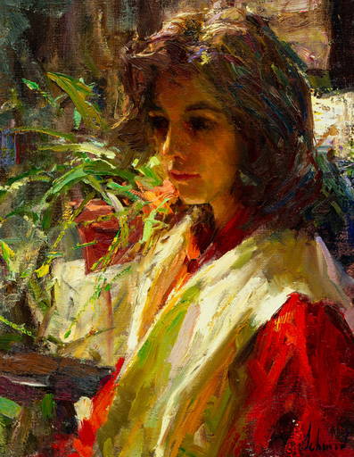 Richard Schmid (american, 1934 2021) Portrait Of Young Woman