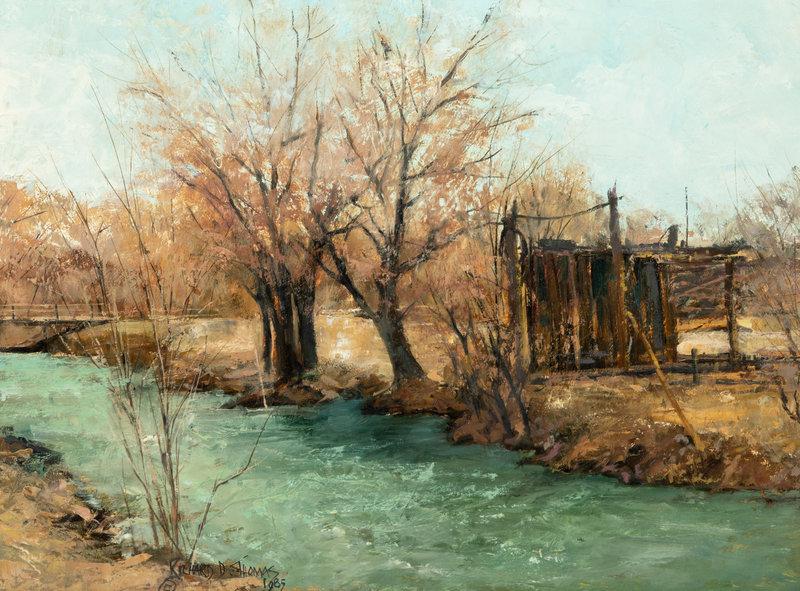 Richard D. Thomas (american, 1939 2019) Taos Riverbank, 1985