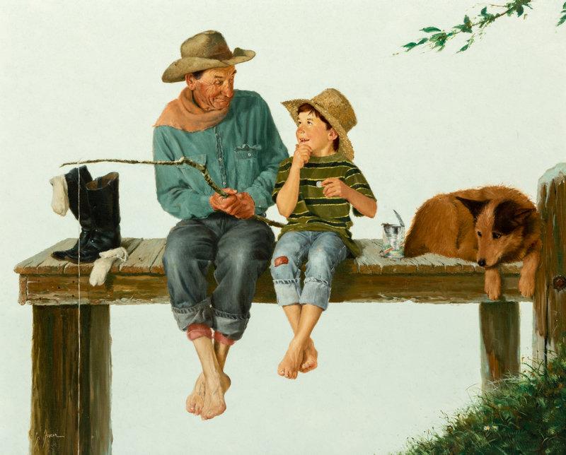 Gerald Farm (american, B. 1935) Hook, Line And Sinker