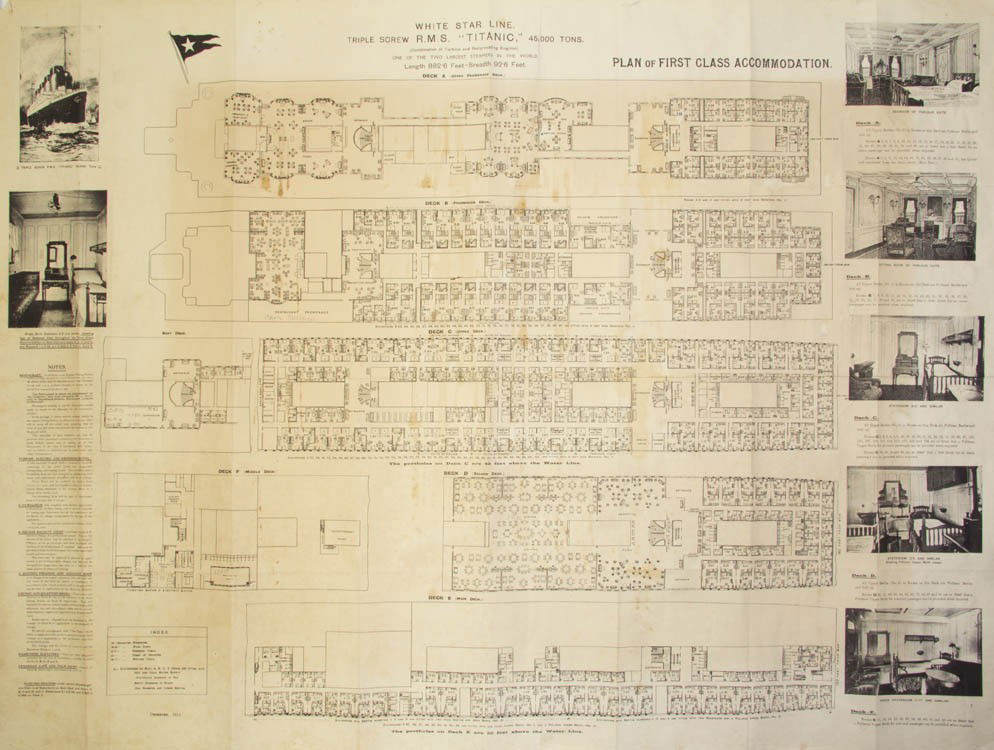 RMS TITANIC. Plan of First Class Accommodations. - Apr 04, 2012 ...