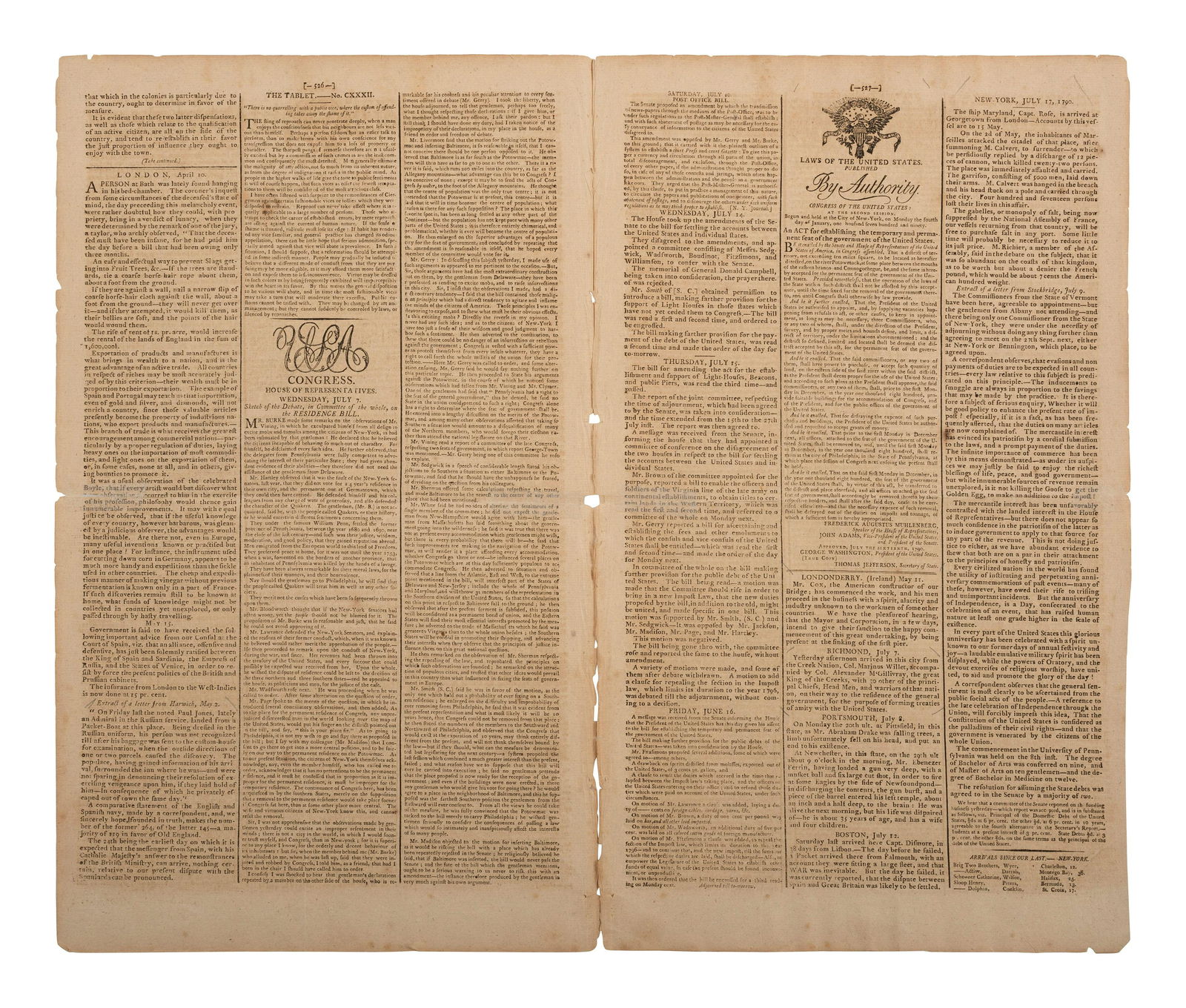 [washington, Dc]. Gazette Of The United States. Vol. Ii, No. 28. New ...