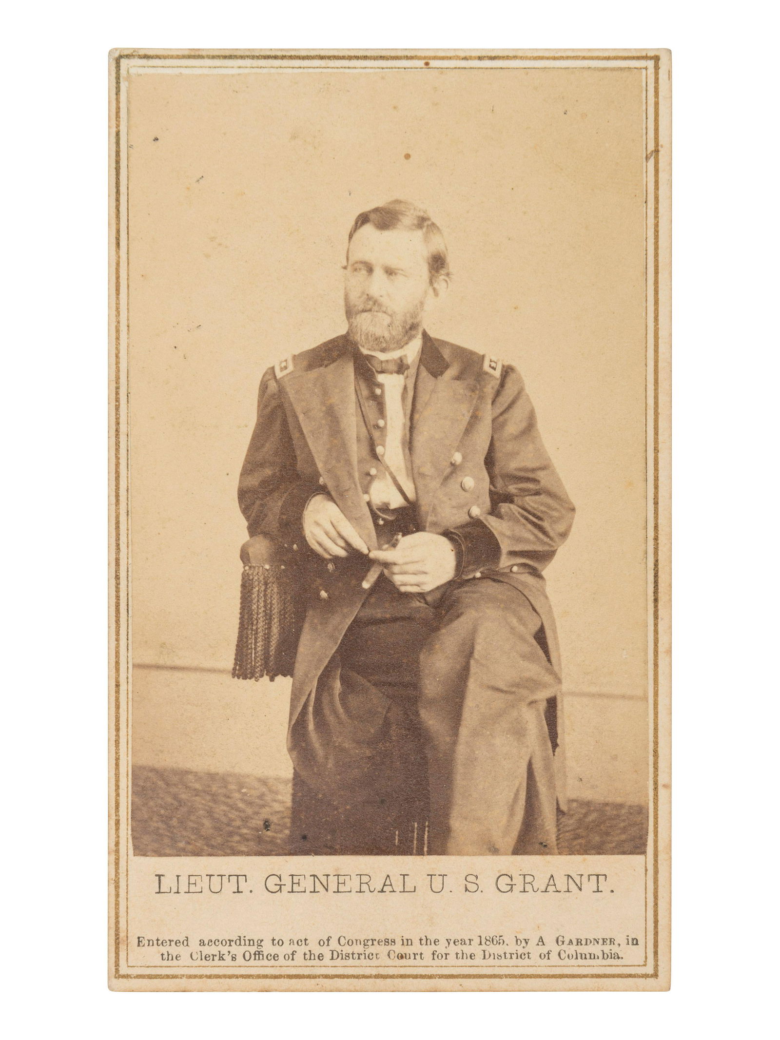 [civil War]. Gardner, Alexander (1821-1882), Photographer. Cdv Of ...