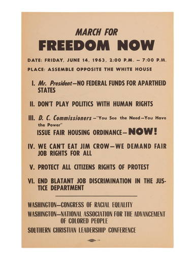 [civil Rights]. March For Freedom Now...assemble Opposite The White ...