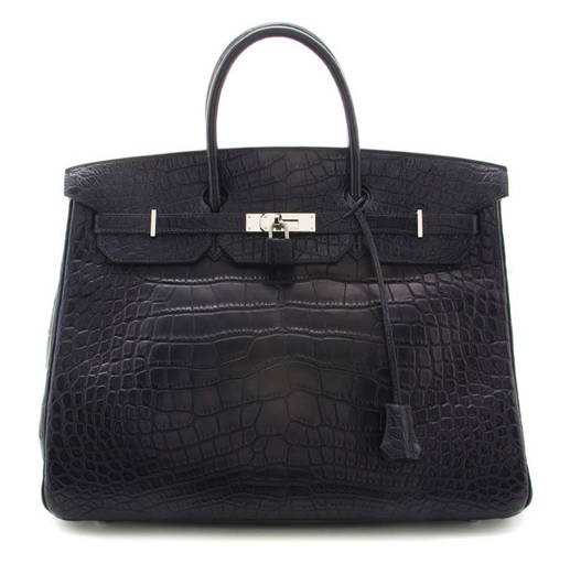 An Hermes Navy Blue Matte Crocodile Birkin, 40 X 3