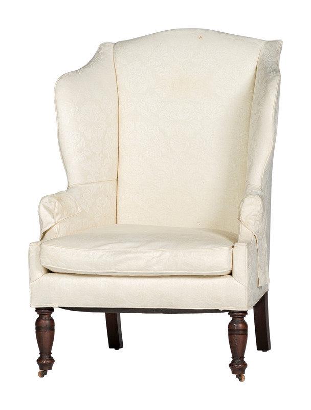 A Federal Style Mahogany Wing Back Easy Chair