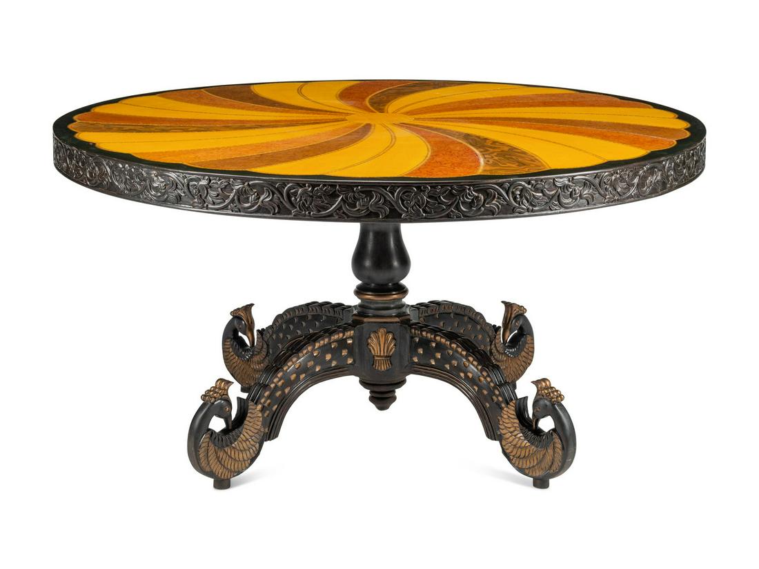 An Anglo-colonial Style Various Woods Center Table Auction