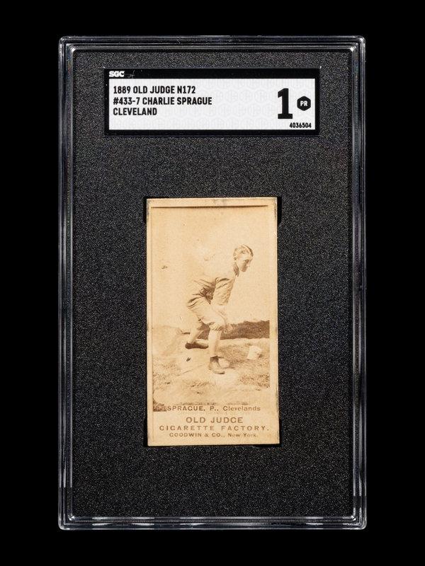 An 1889 Old Judge N172 Charlie Sprague Cleveland Baseball Card (sgc 1 ...