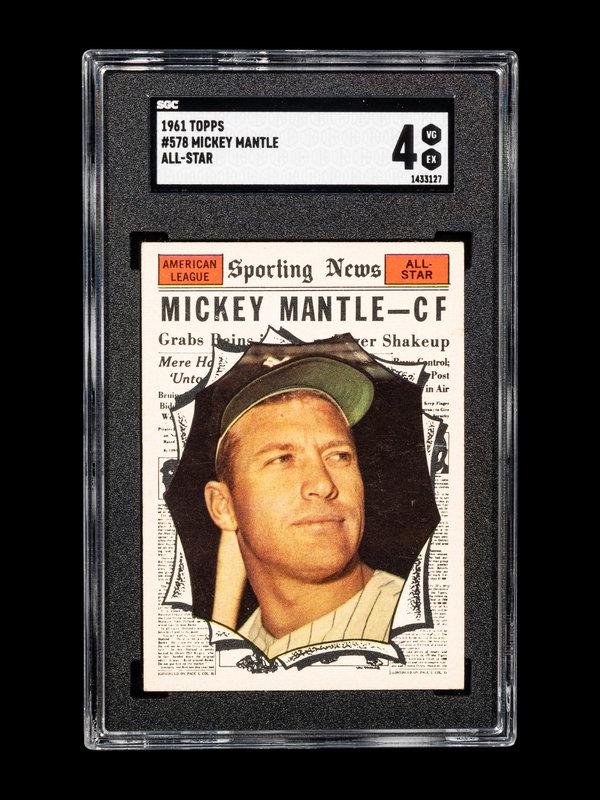 A 1961 Topps Mickey Mantle All-star Baseball Card No. 578 (sgc 4 Vg/ex ...