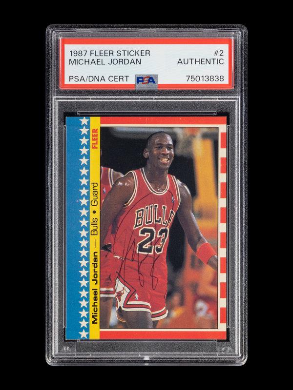 A 1987 Fleer Michael Jordan Signed Autograph Sticker No. 2 (psa ...