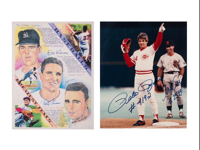 A Baseball's Greatest Feats Signed Autograph Print And Pete Rose ...