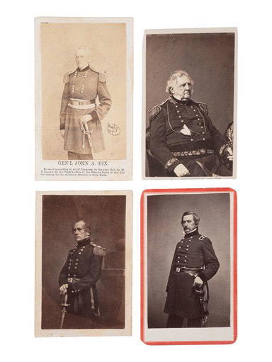[civil War]. 9 Images, Incl. Cdvs Of Union Generals, Many From The Army ...