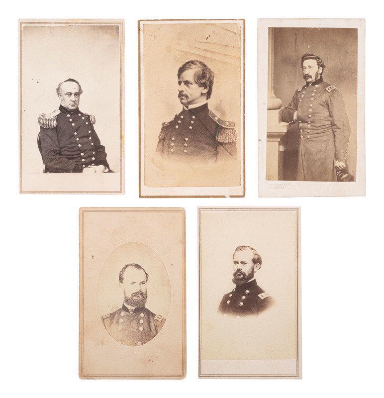 [civil War]. 10 Cdvs Of Union And Confederate Generals, Many From The ...