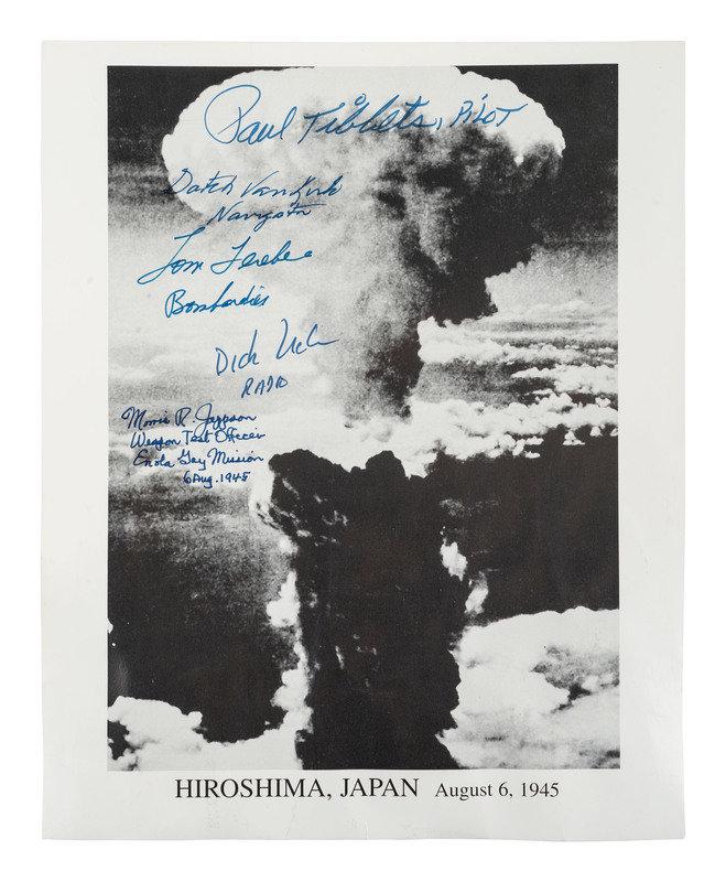 [world War Ii]. Signed Photograph Of Mushroom Cloud Over Hiroshima ...
