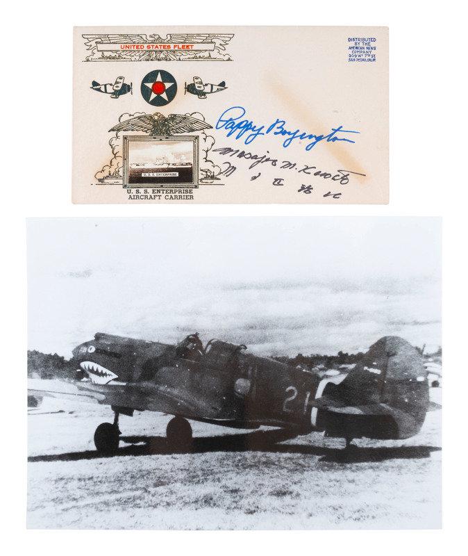 [wwii]. Aviator And Flying Ace's Signatures, Incl. Col. Gregory "pappy ...
