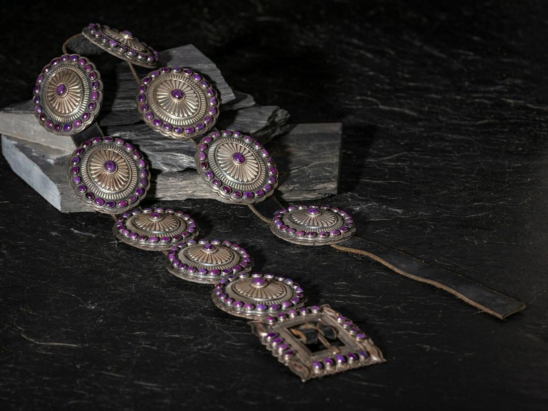 Daniel "sunshine" Reeves (diné, B. 1964) Sterling Silver And Sugilite ...