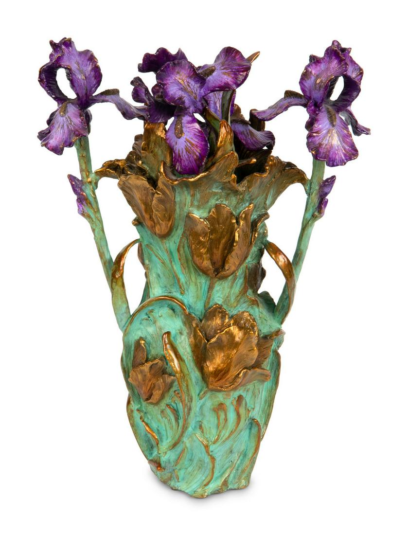 A William Ravenscroft Sharles Bronze Iris Vase Auction