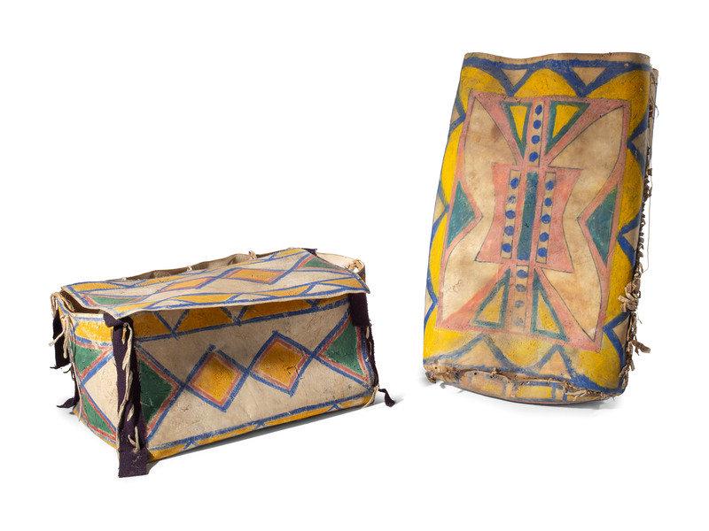 Sioux Painted Parfleche Containers Auction