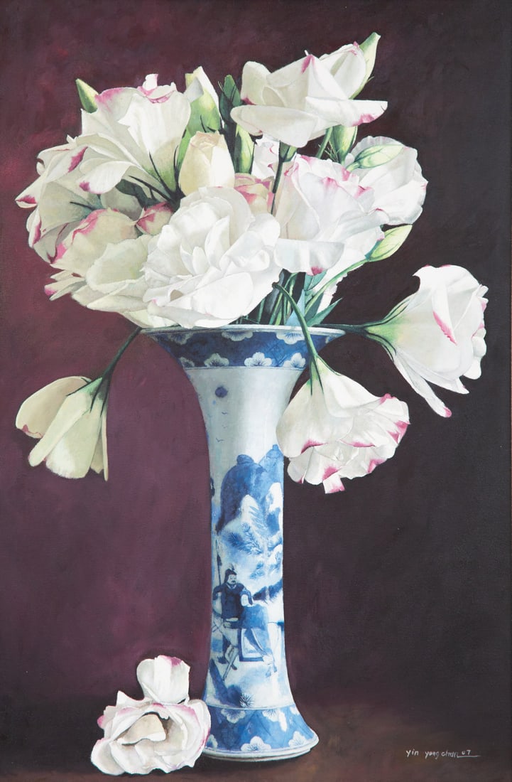 Yin Yong Chun (chinese, B. 1958) Lithiantus Flowers, 2007 Auction