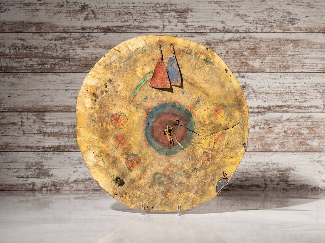 Southern Plains Painted Shield Cover, With Shield Auction