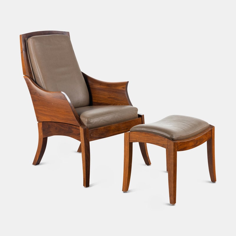 Thomas Moser (american, B. 1935) Wing Chair And Ottoman, 2009thos ...