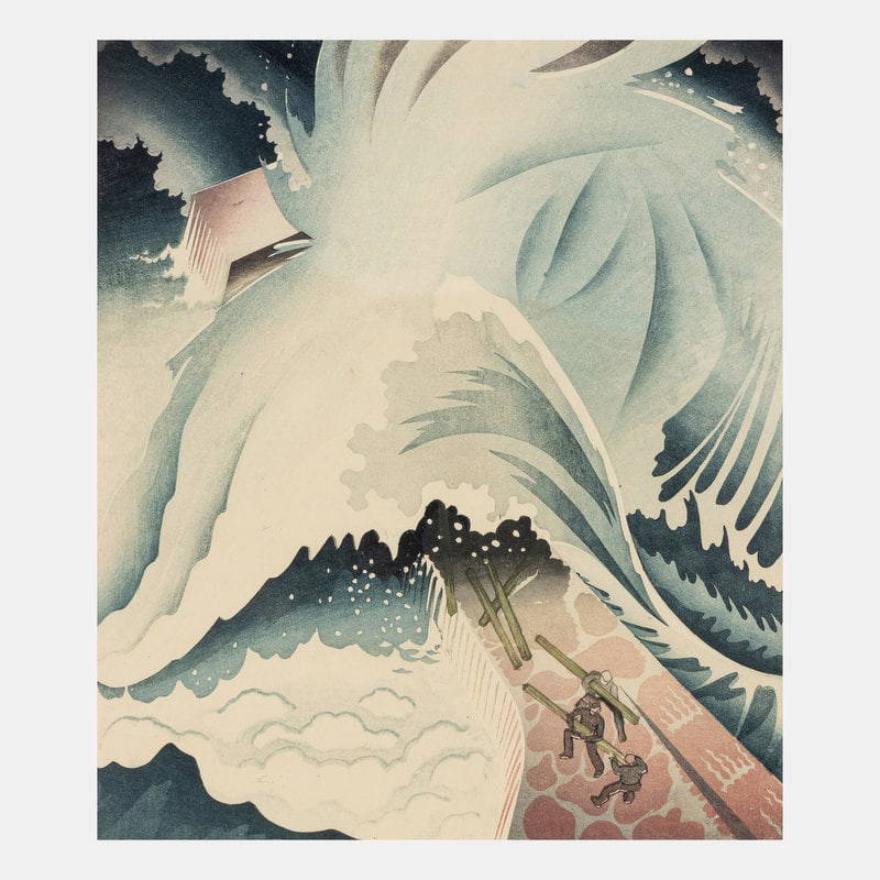 Ian Cheyne (scottish, 1895-1955) The Great Wave Auction