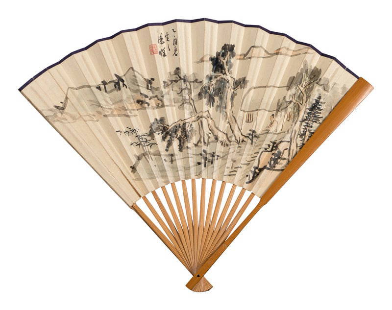 Qian Chongwei (chinese, 1870-1969) Landscape And Calligraphy Auction