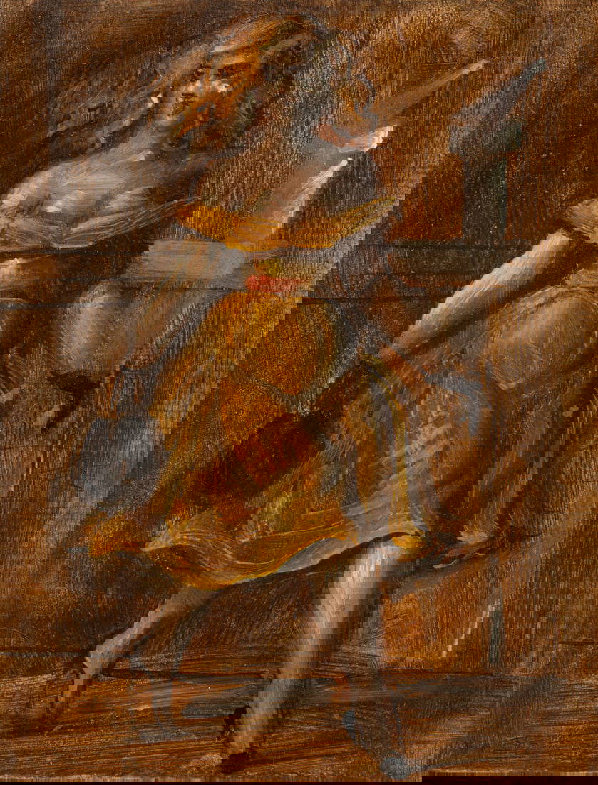 Reginald Marsh (american, 1898-1954) Woman In Yellow Dress Auction