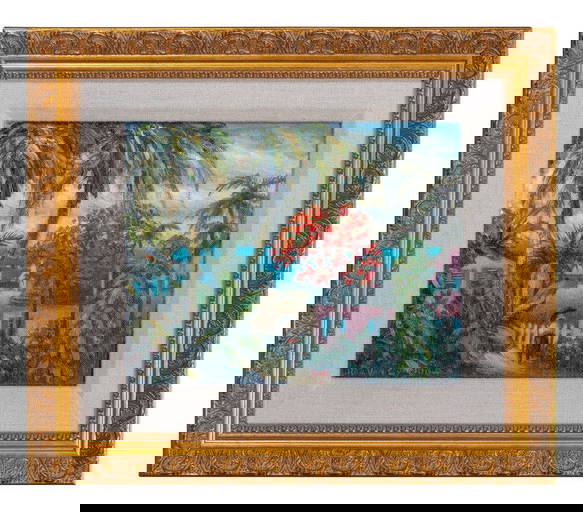 Ron Van Sweringen (american, 1936 2016) Two Works: Coastal Town Scenes