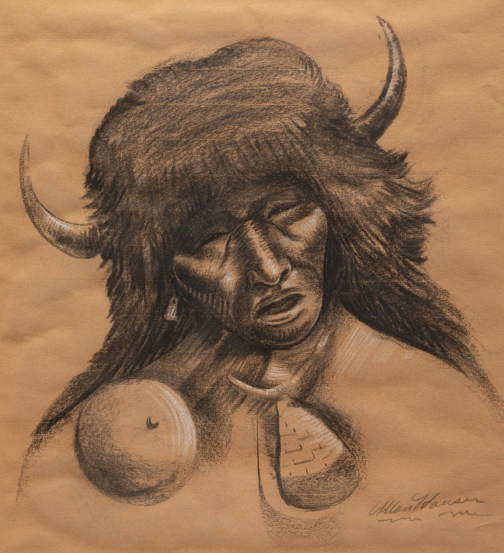 Allan Houser (chiricahua Apache, 1914-1994) Buffalo Medicine Man Auction